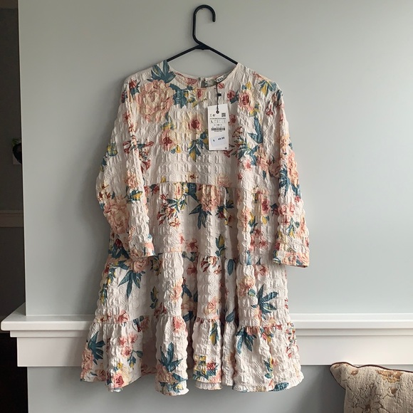 Zara | Dresses | Zara Long Sleeve Floral Sharon Dress | Poshmark